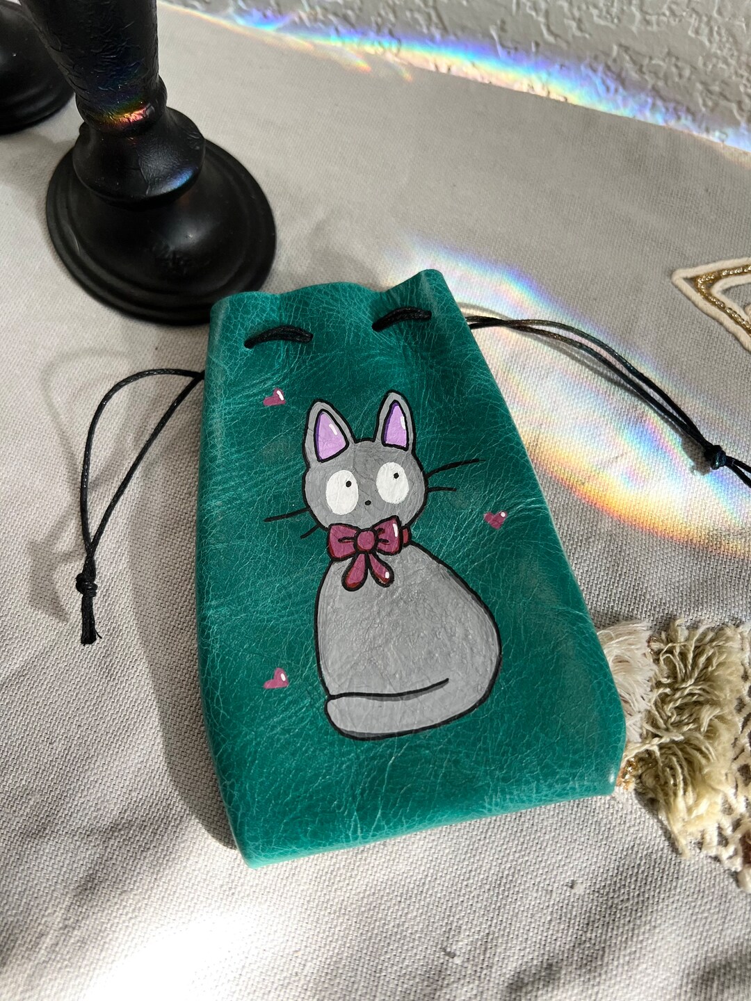 Leather Pouch Hand Painted by Me - Etsy