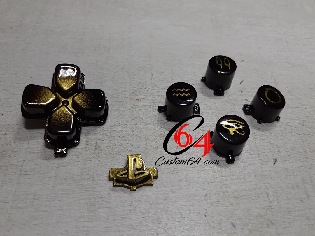 Custom Ps5 Button Hieroglyphics Black Gold Shiny Playstation 5 - Etsy