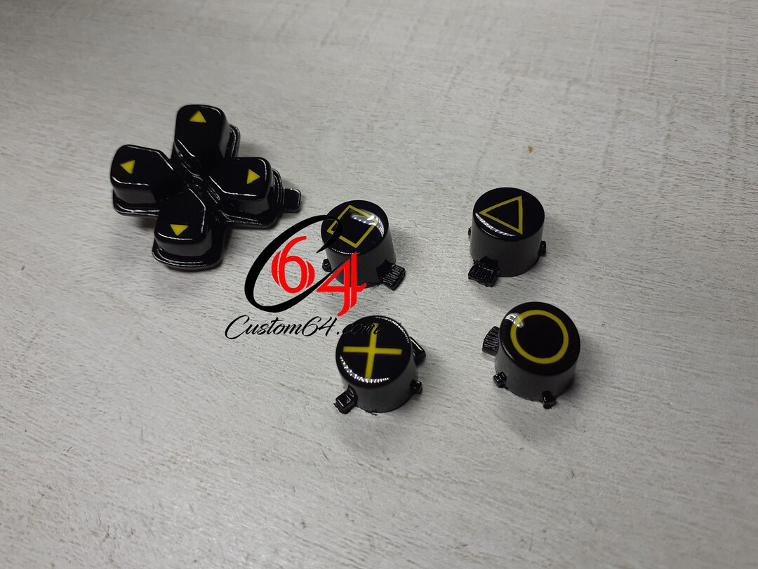 Ps5 Button Custom Black Yellow Glossy Playstation 5 - Etsy