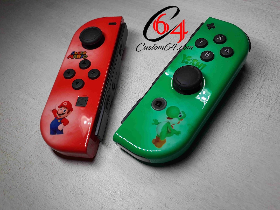 New Custom Nintendo Joy-con Switch Controller Mario and Yoshi - Etsy