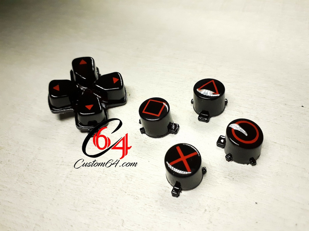 Ps5 Button Custom Black Red Glossy Playstation 5 - Etsy