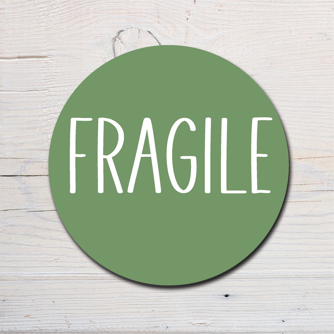 Fragile Round Stickers, Postage & Packaging Care Labels, Handle With ...