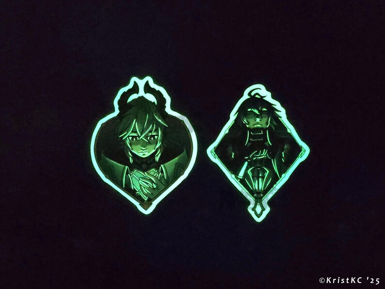 Durin & Flins - Genshin Impact - Die Cut Glow-in-the-dark Holographic ...