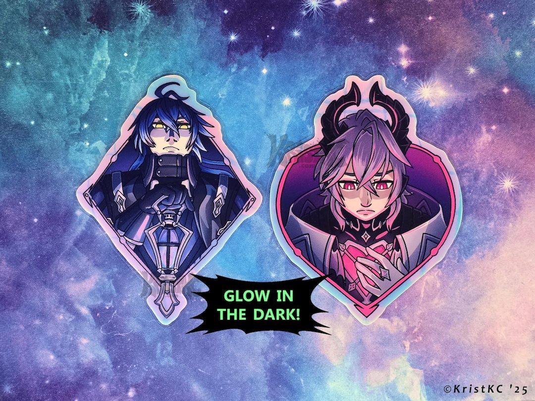 Durin & Flins - Genshin Impact - Die Cut Glow-in-the-dark Holographic ...