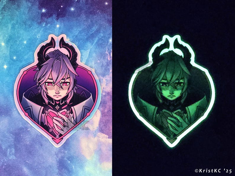 Durin & Flins - Genshin Impact - Die Cut Glow-in-the-dark Holographic ...