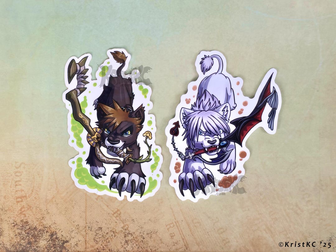 Sora & Riku Lion With Keyblade - Die Cut Vinyl Sticker 3in Kingdom ...