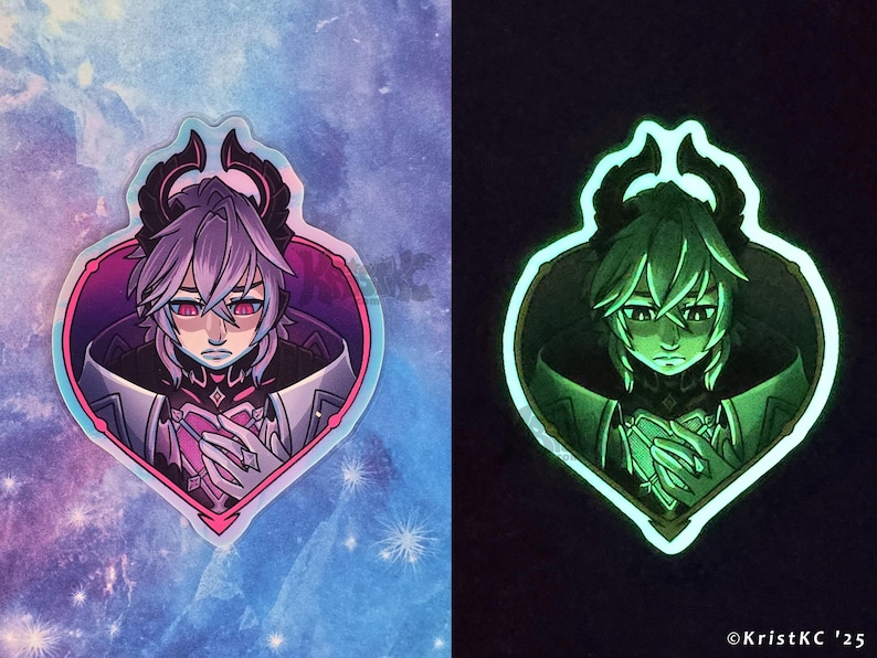 Durin & Flins - Genshin Impact - Die Cut Glow-in-the-dark Holographic ...