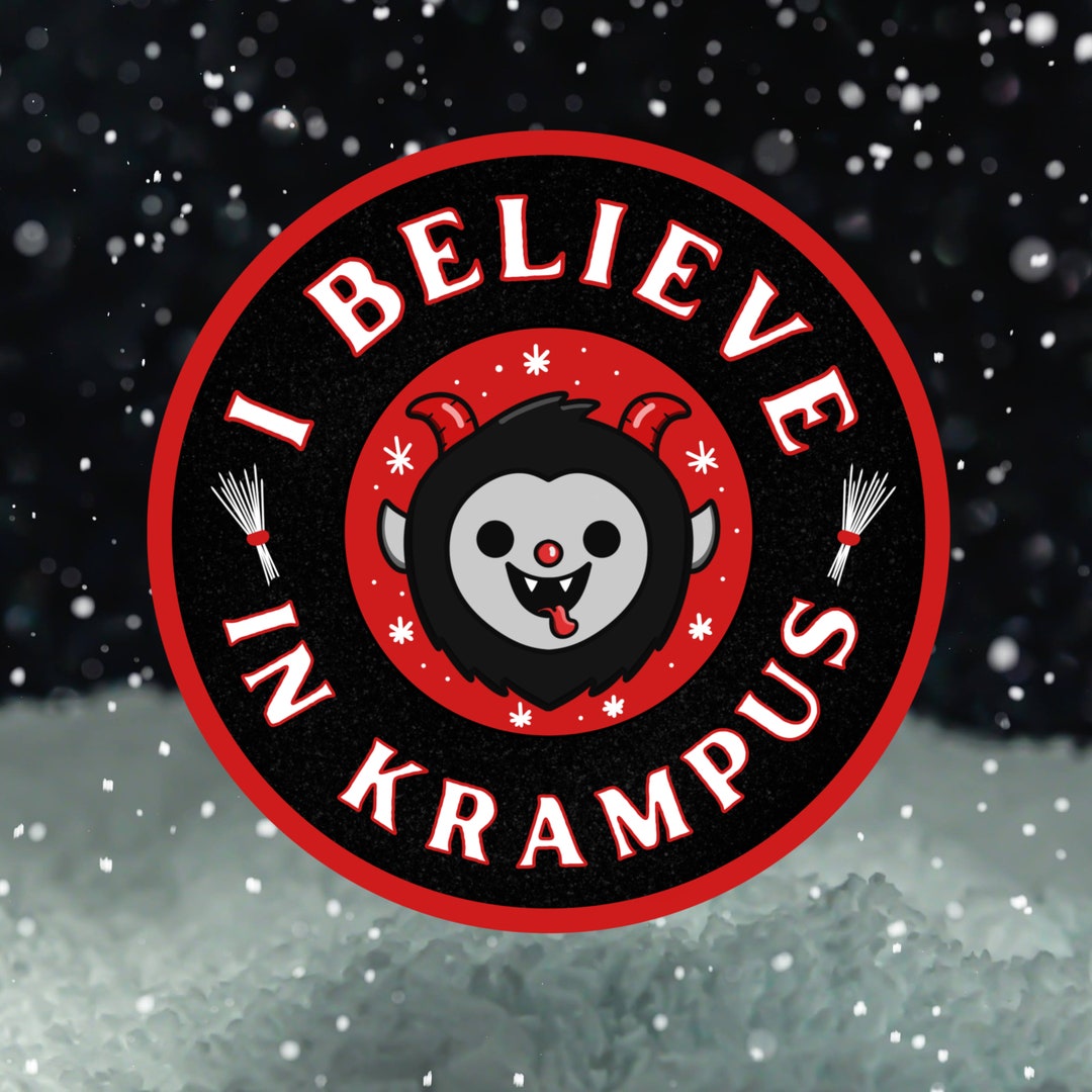 I Believe in Krampus Sticker | Cute Krampus Sticker | Creepmas Sticker ...