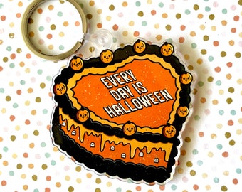 Halloween Cake Keychain. Spooky Baby Cake - Etsy
