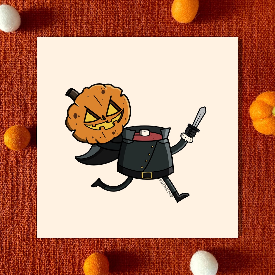 Headless Horseman Art Print | Cute Halloween Decor - Etsy
