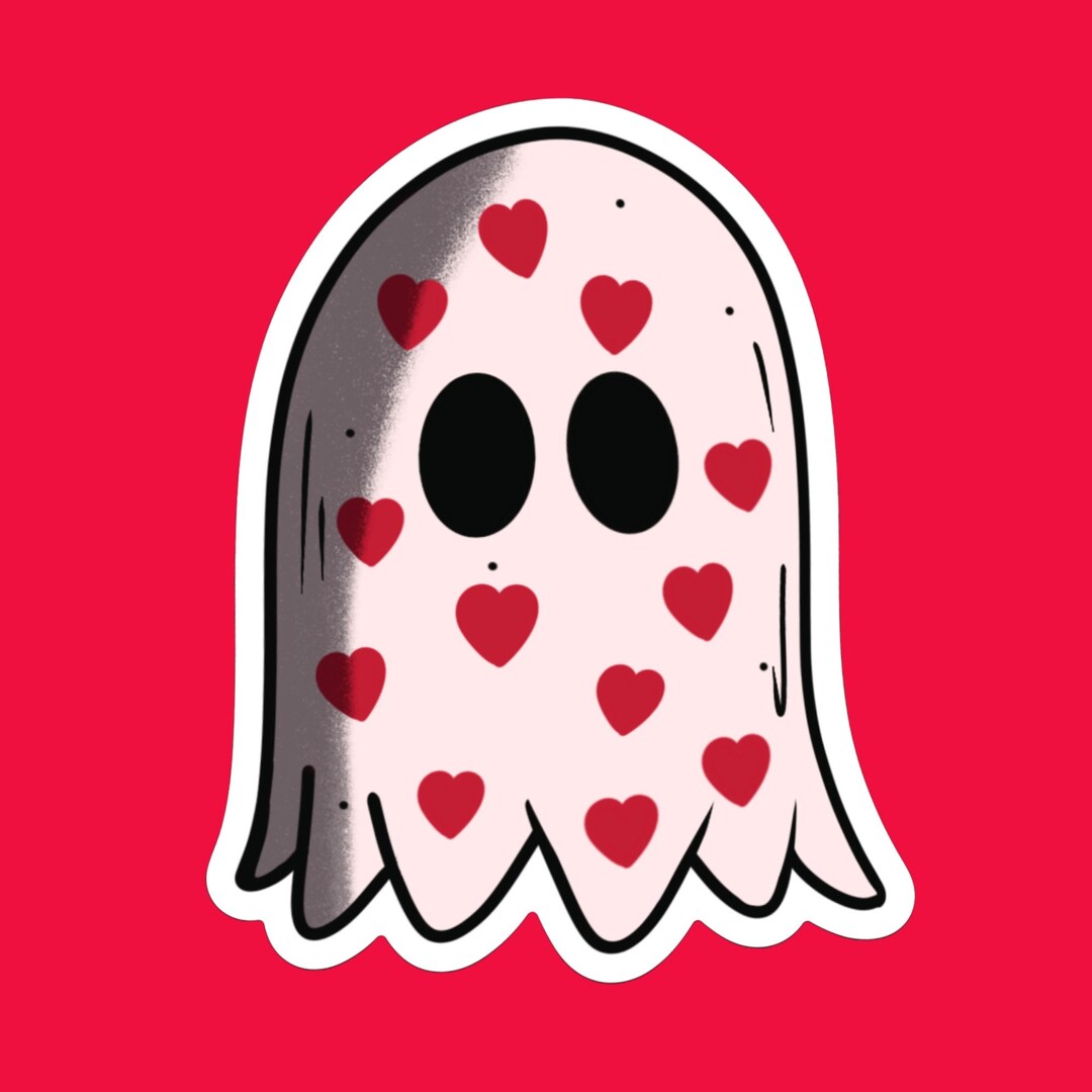Heart Ghost Sticker | Spooky Cute | Valentine's Day Ghost | Cute Ghost ...