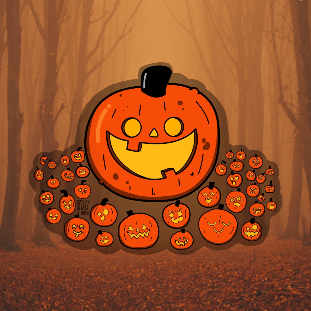 Jack-o'-lantern Blaze Sticker | Happy Halloween Sticker | Pumpkin ...