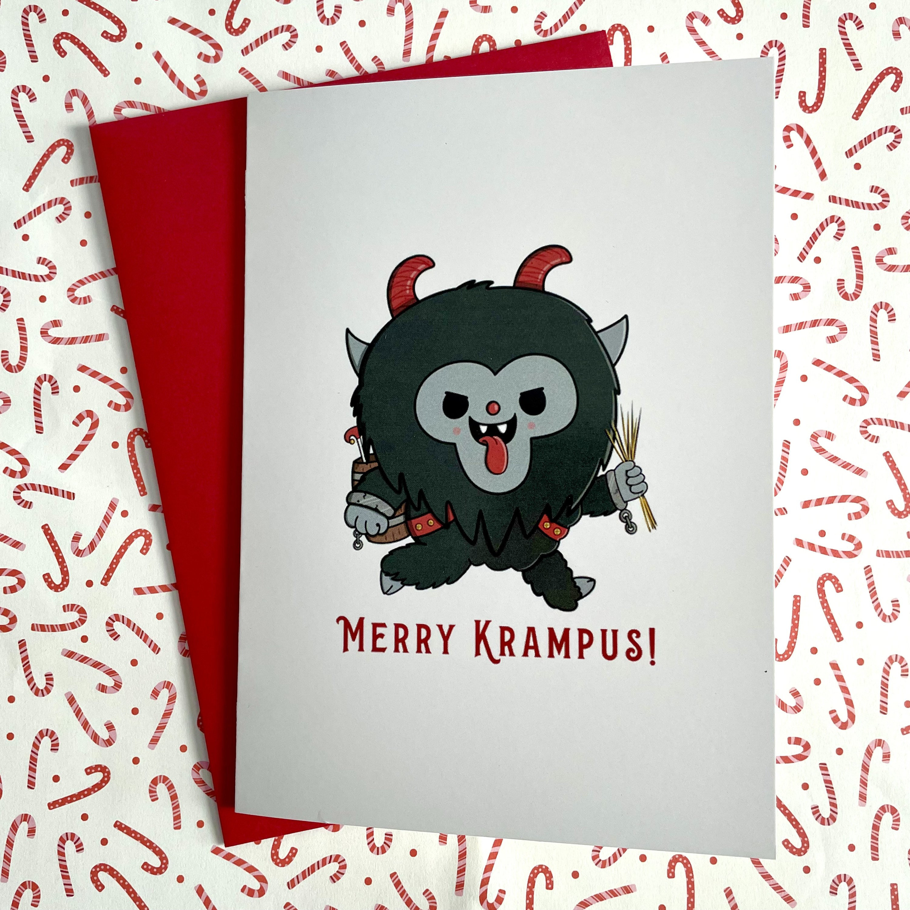 Krampus Card Cute Krampus Card Krampus Greeting Card Creepy Christmas ...