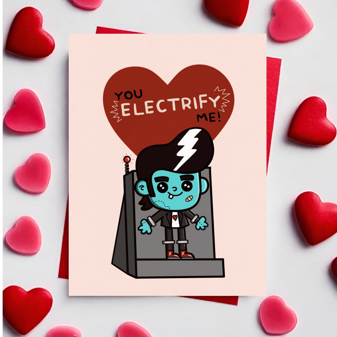 Frankenstein Valentine Card Cute Monster Valentine Card Valloween Card