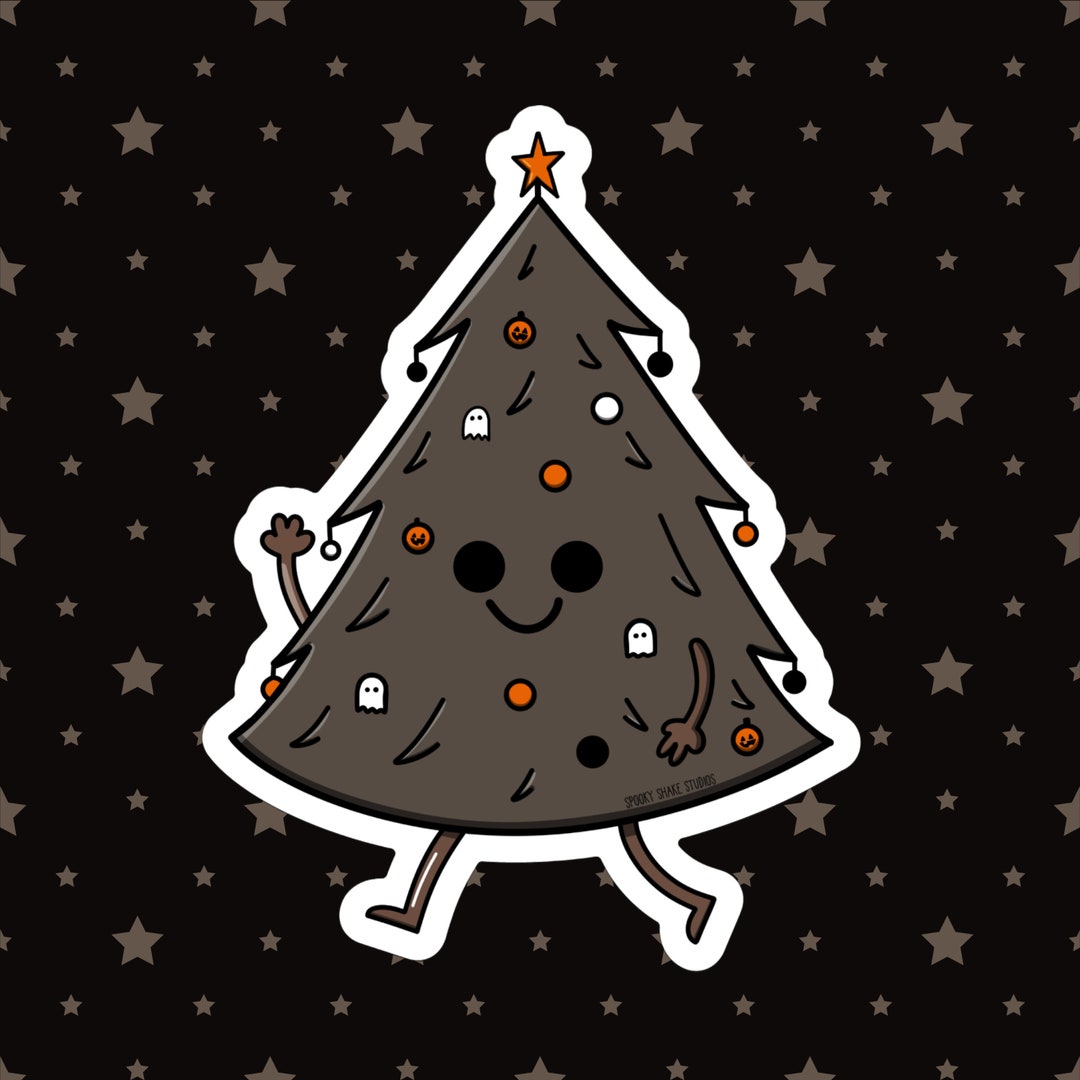 Creepmas Tree Sticker | Creepy Christmas Tree Sticker | Halloween Tree ...