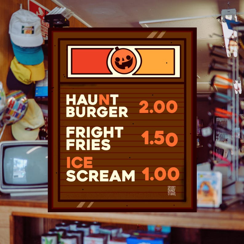 Retro Halloween Menu Sticker: Spooky Snack Bar Vinyl Decal - Etsy