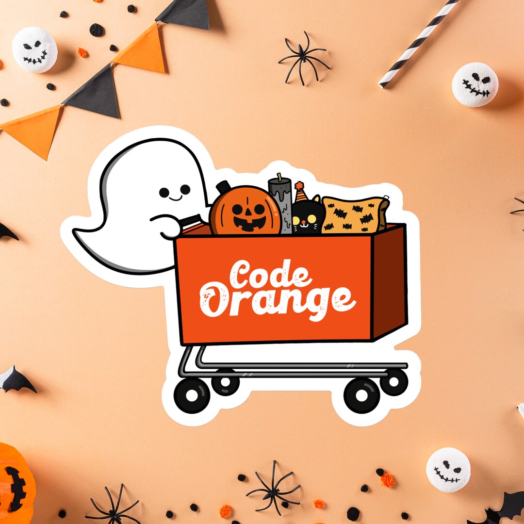 Code Orange Sticker | Halloween Shopping Sticker | Code Orange Art ...