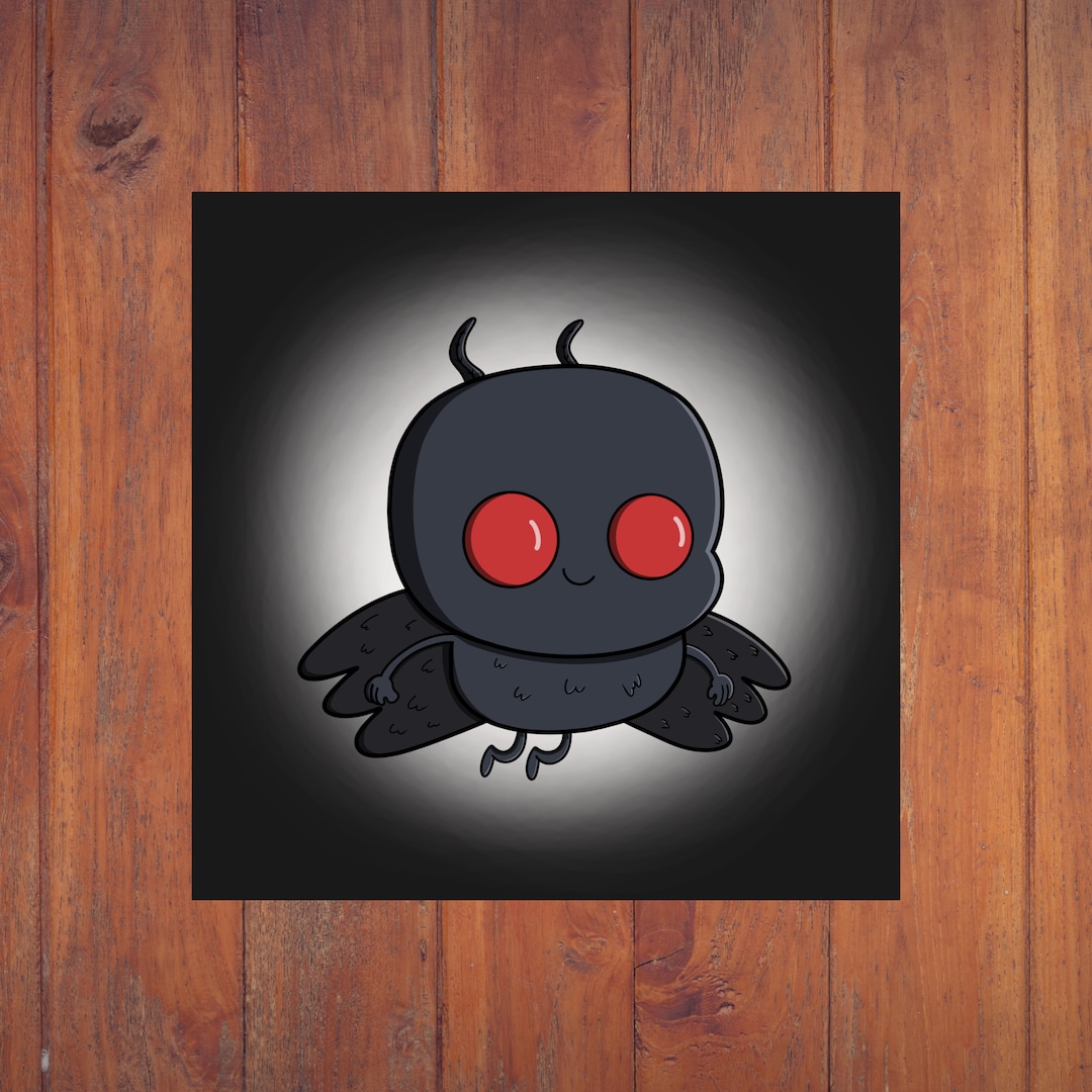 Cute Mothman Art | Mothman Wall Art | Cute Cryptid Print - Etsy