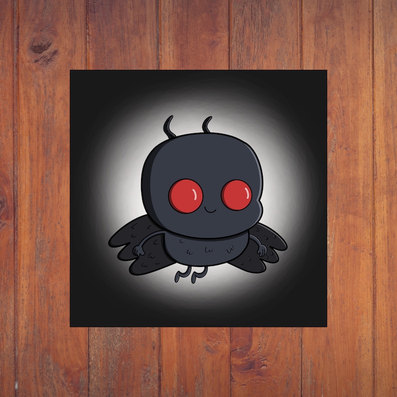 Cute Mothman Art Mothman Wall Art Cute Cryptid Print - Etsy