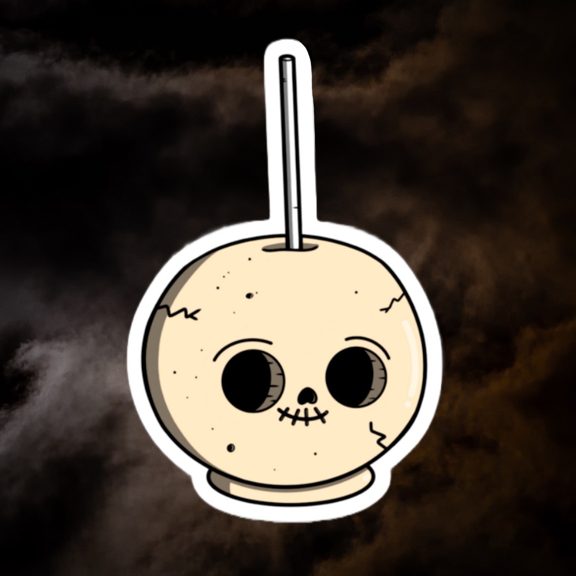 Cute Skull Sticker Candy Apple Sticker Fall Sticker - Etsy