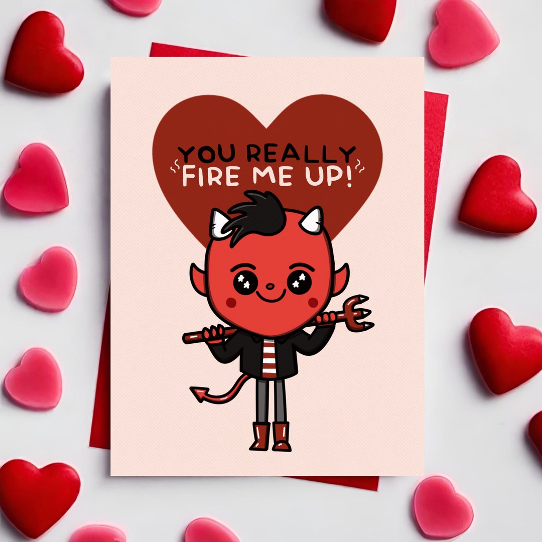 Devil Valentine Card | Cute Devil Valentine Card | Valloween Card ...