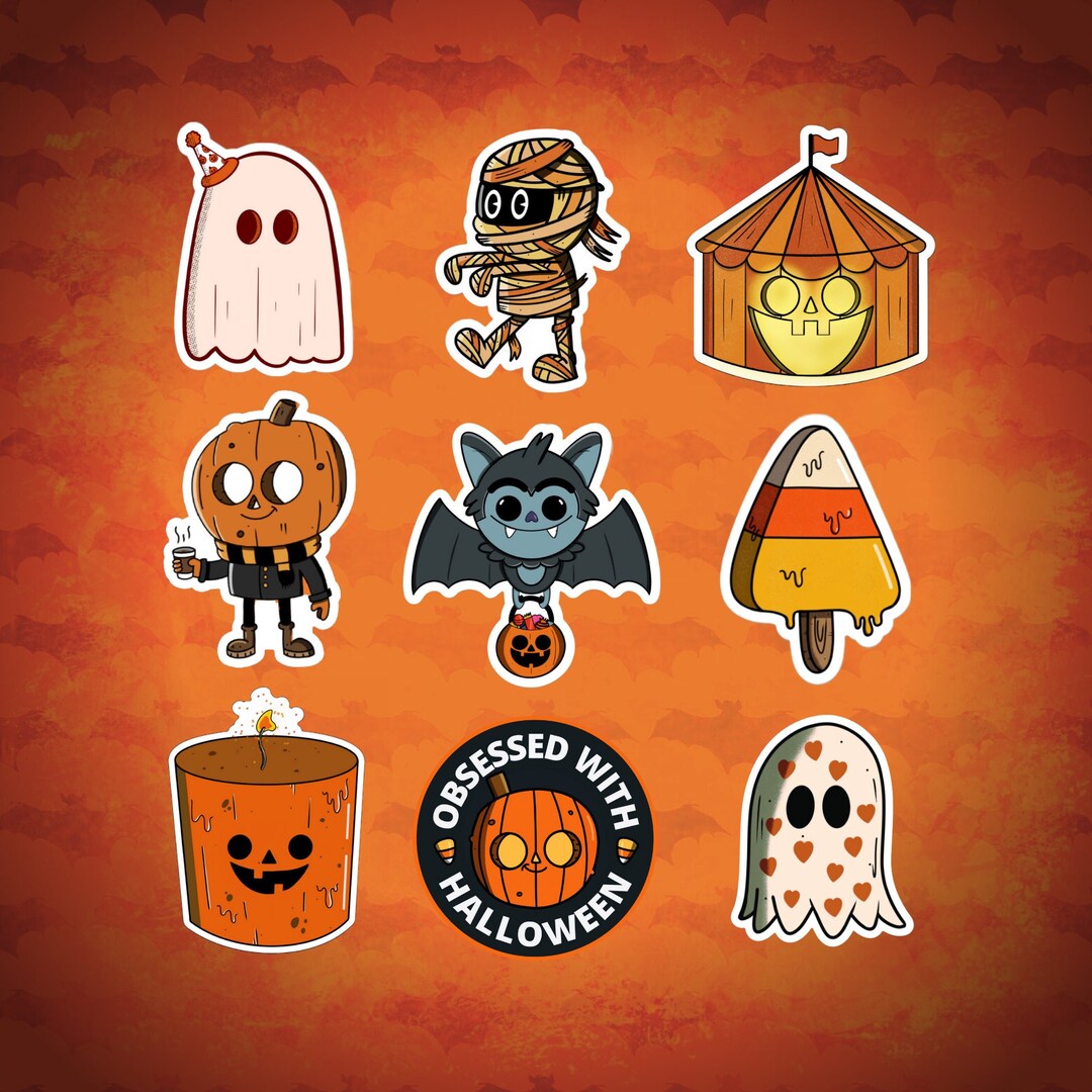 Halloween Sticker Pack | Spooky Cute Halloween Stickers | Stickers for ...