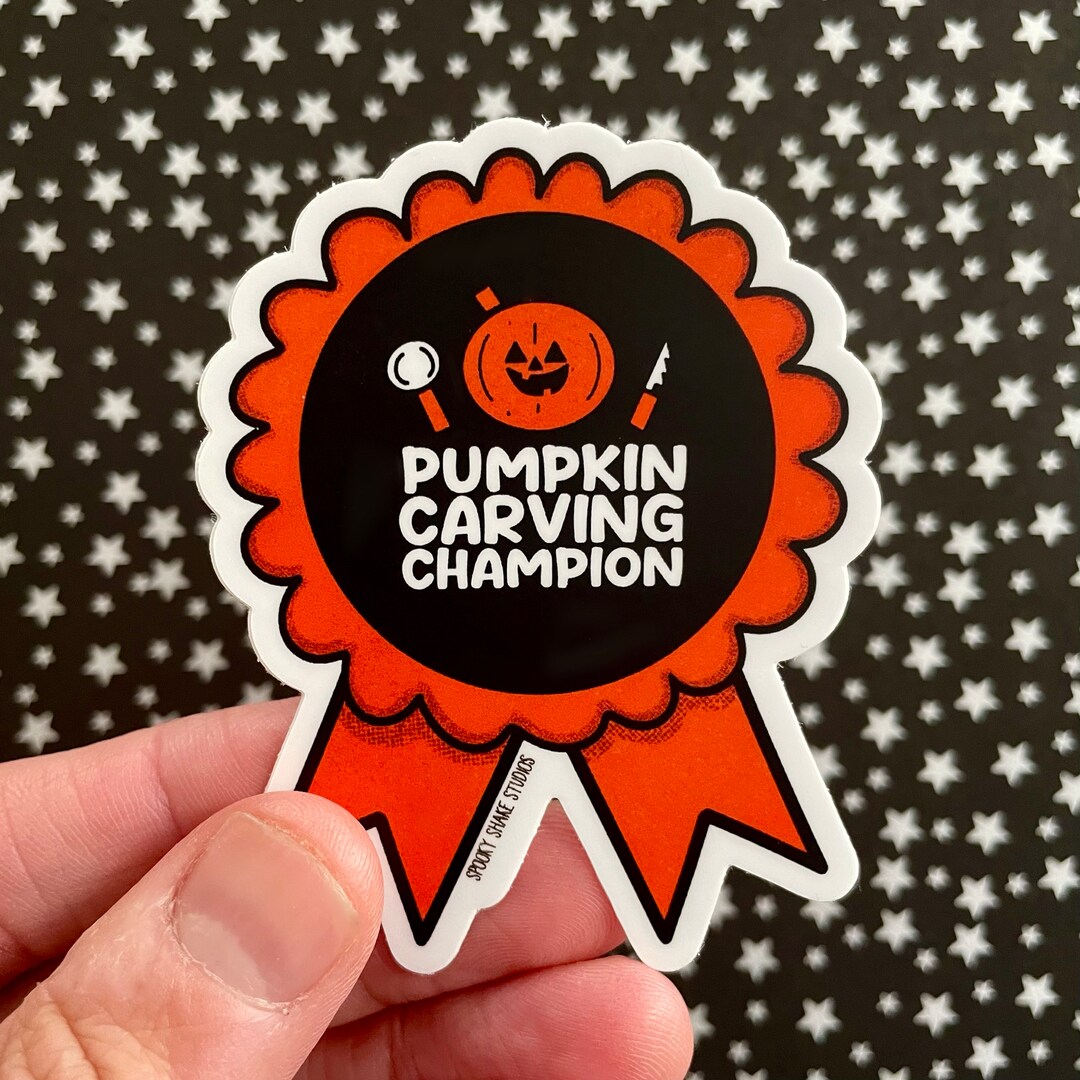 Pumpkin Carving Champion Sticker | Pumpkin Carving Sticker ...