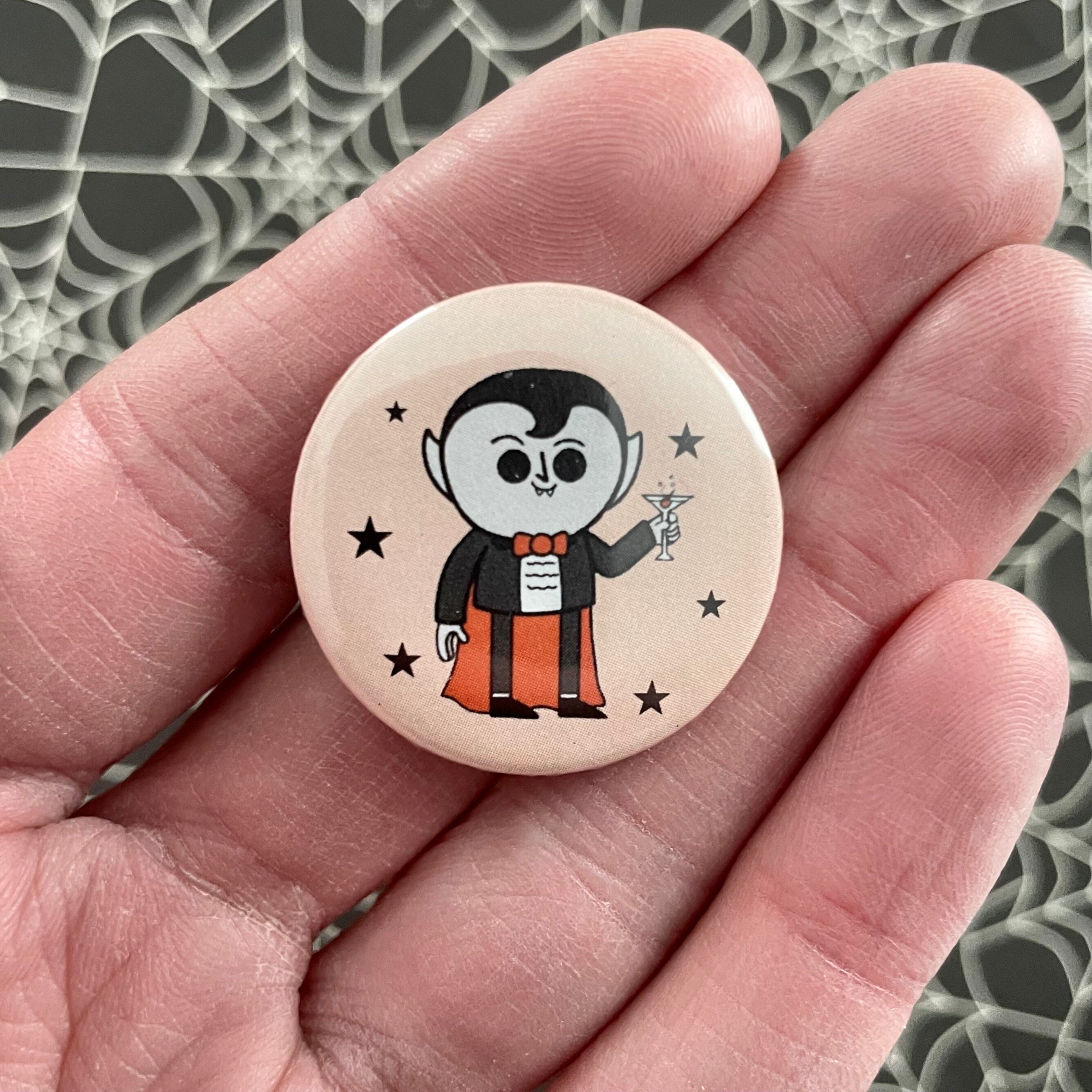 Dracula Party Button Monster Mash Button Spooky Cute Button Halloween ...