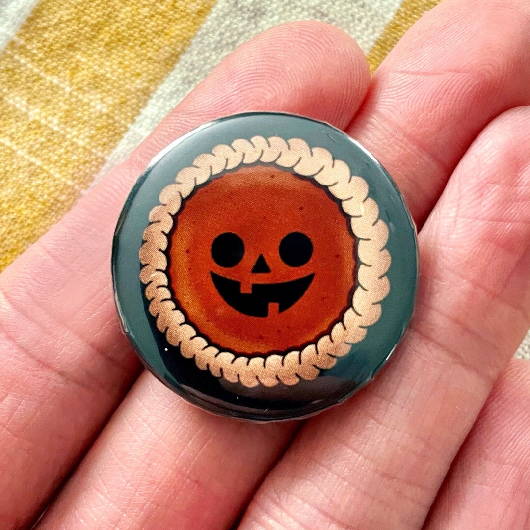 Pumpkin Pie Button | Cute Halloween Button | Jack-o-lantern Button ...
