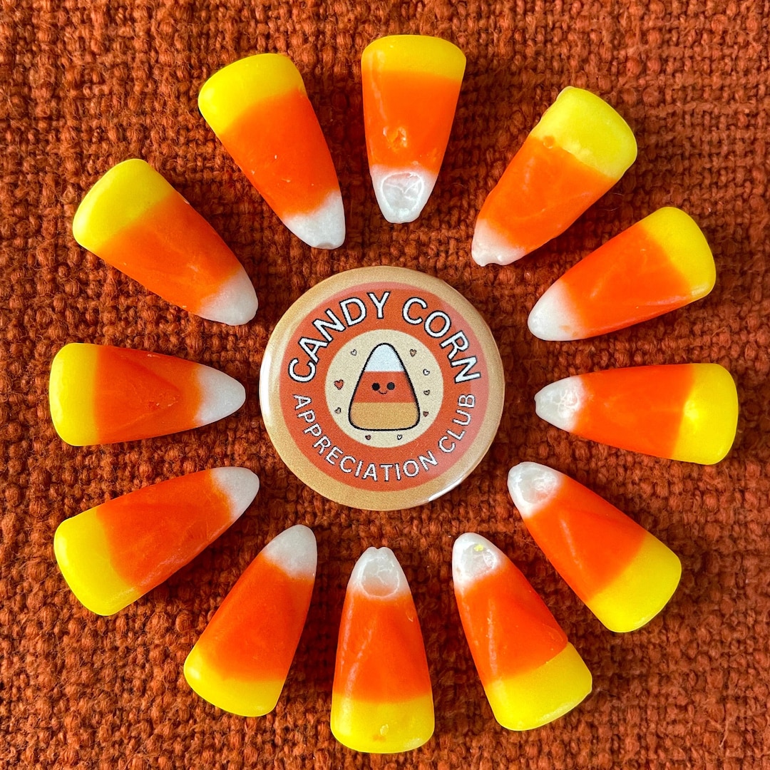 Candy Corn Appreciation Club Button: Halloween Treat Pin - Etsy