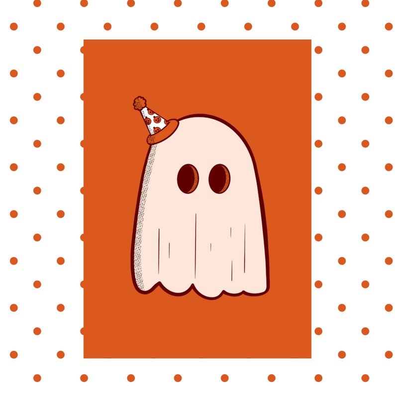 Spooky Printable Birthday Card Ghost Birthday Card - Etsy