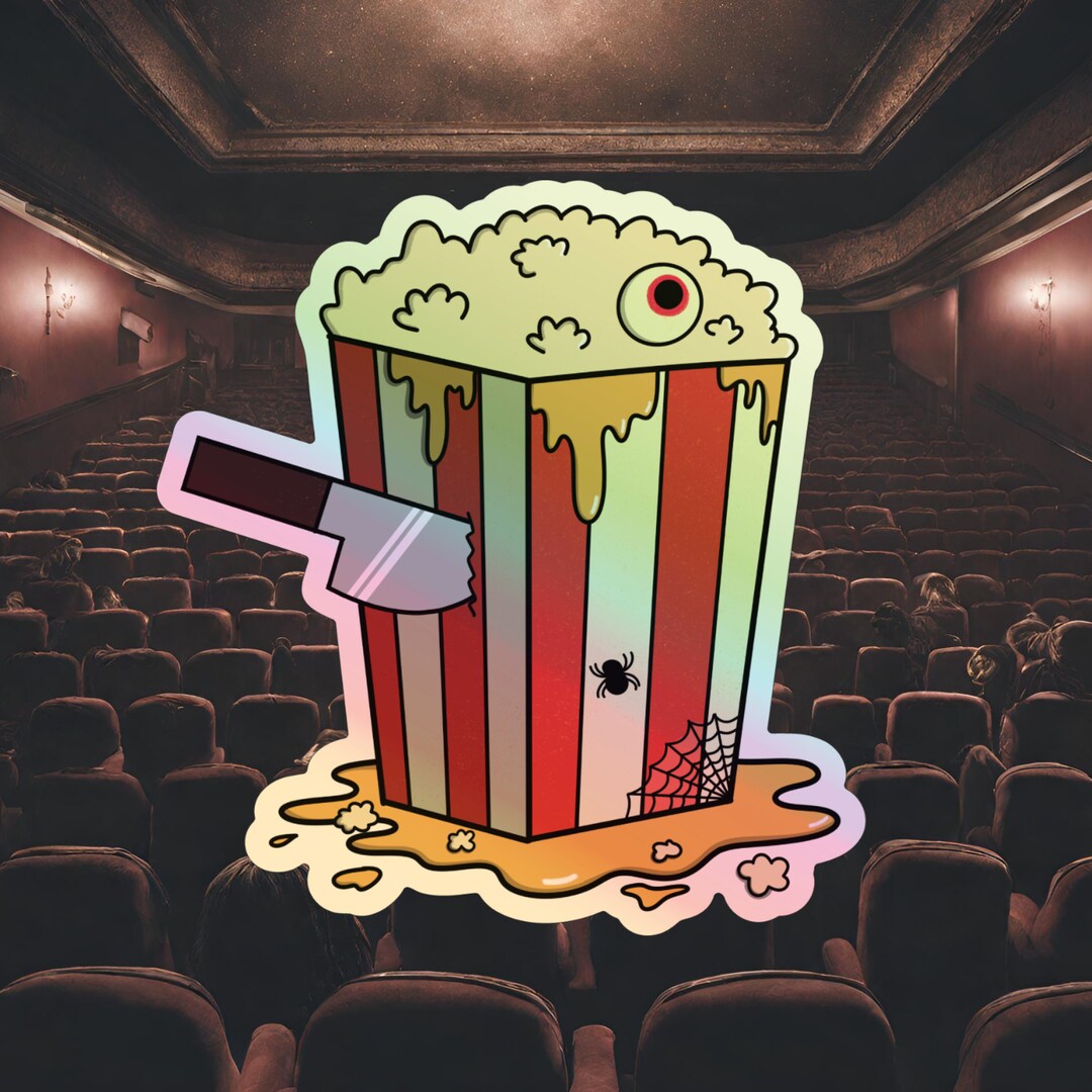 Spooky Movie Popcorn Holographic Sticker: Scary Retro Horror - Etsy
