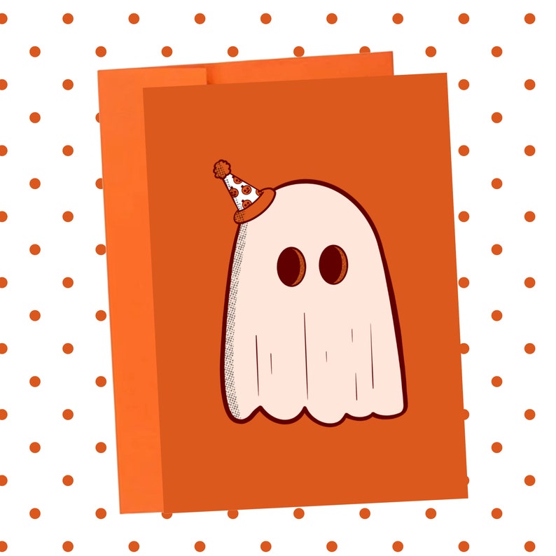 Spooky Birthday Card Ghost Birthday Card Cute Halloween - Etsy