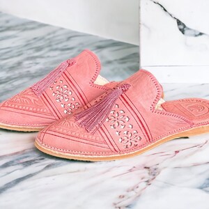 Luxury Women Mules Handmade in Morocco Blush Pink - Etsy
