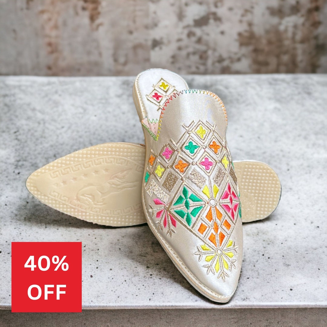Luxury Women Mules Handmade in Morocco Classic Beige - Etsy