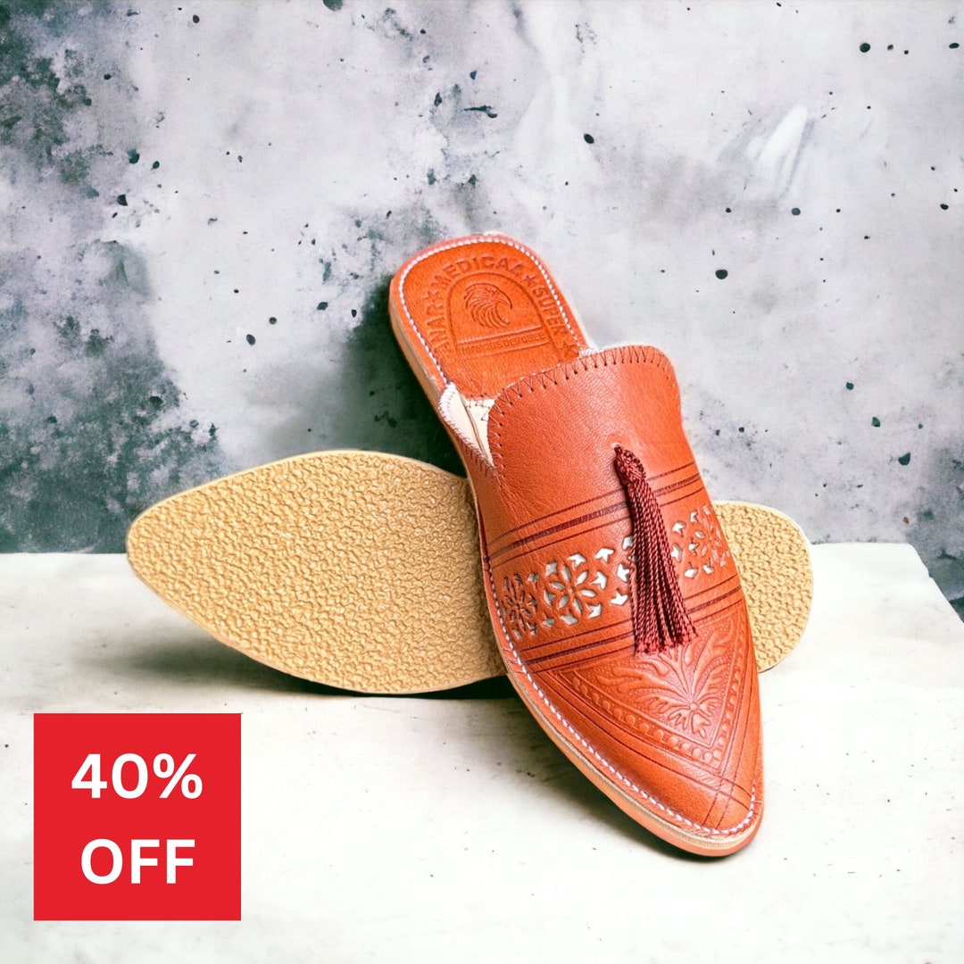 Luxury Women Mules Handmade in Morocco Caramel Brown - Etsy