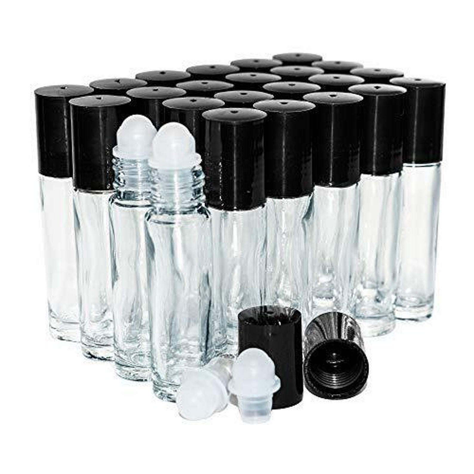 Empty Refillable Glass Roll on Bottles With Black Cap Perfect - Etsy