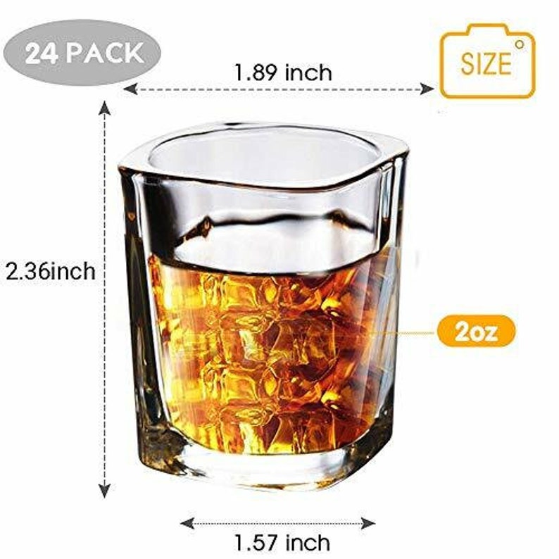 Shot Glass Set With Heavy Base 2 OZ Shot Glasses Clear Shot | Etsy