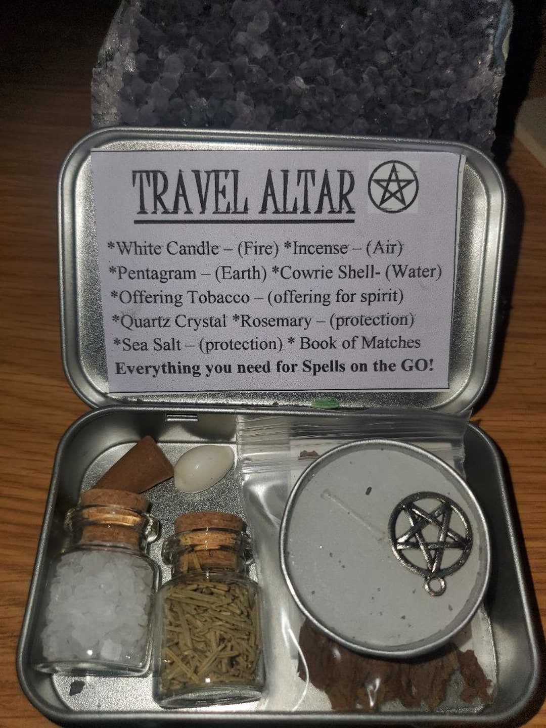 TRAVEL ALTAR in Hinged Metal Tin Box Kits / Witchcraft / Wicca / Herbs ...