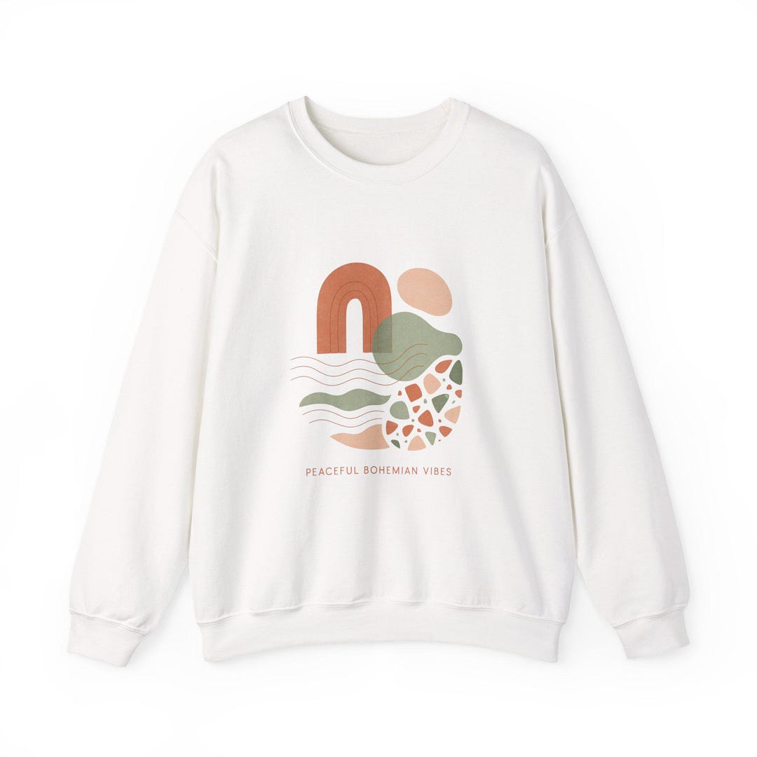 Abstract Coastal Shapes Sweatshirt | Minimal Earth Tone Graphic - Etsy