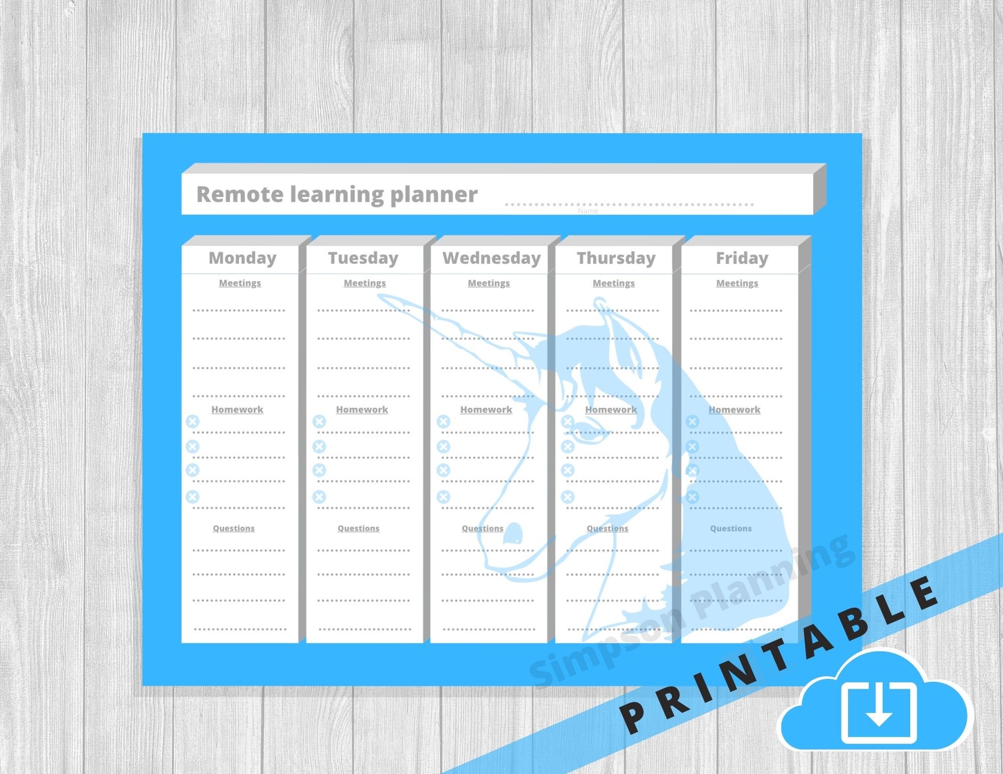 Homeschool Weekly Planner Printable Elementary Weekly Schedule Online ...