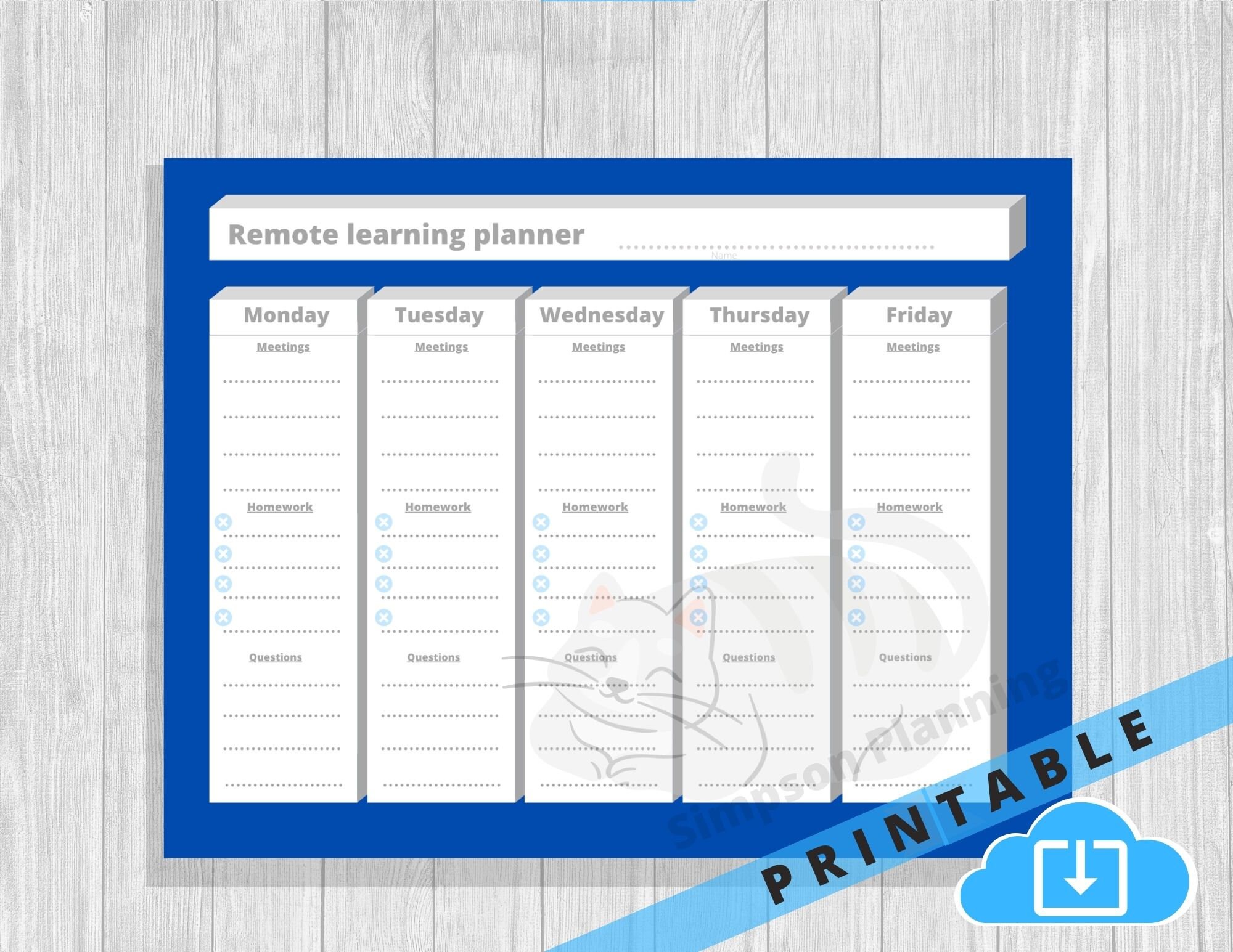 Homeschool Weekly Planner Printable Elementary Weekly Schedule Online ...