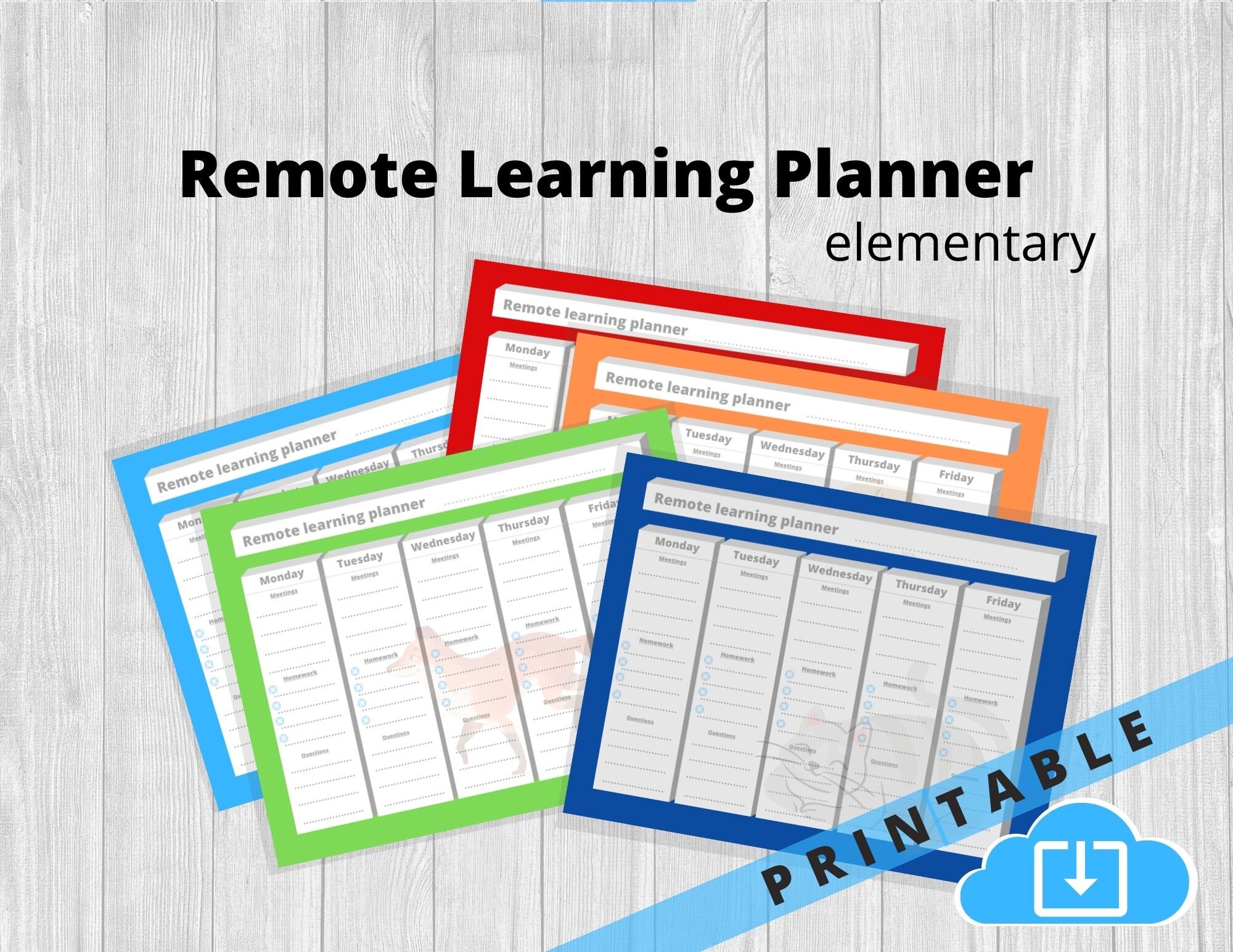 Homeschool Weekly Planner Printable Elementary Weekly Schedule Online ...