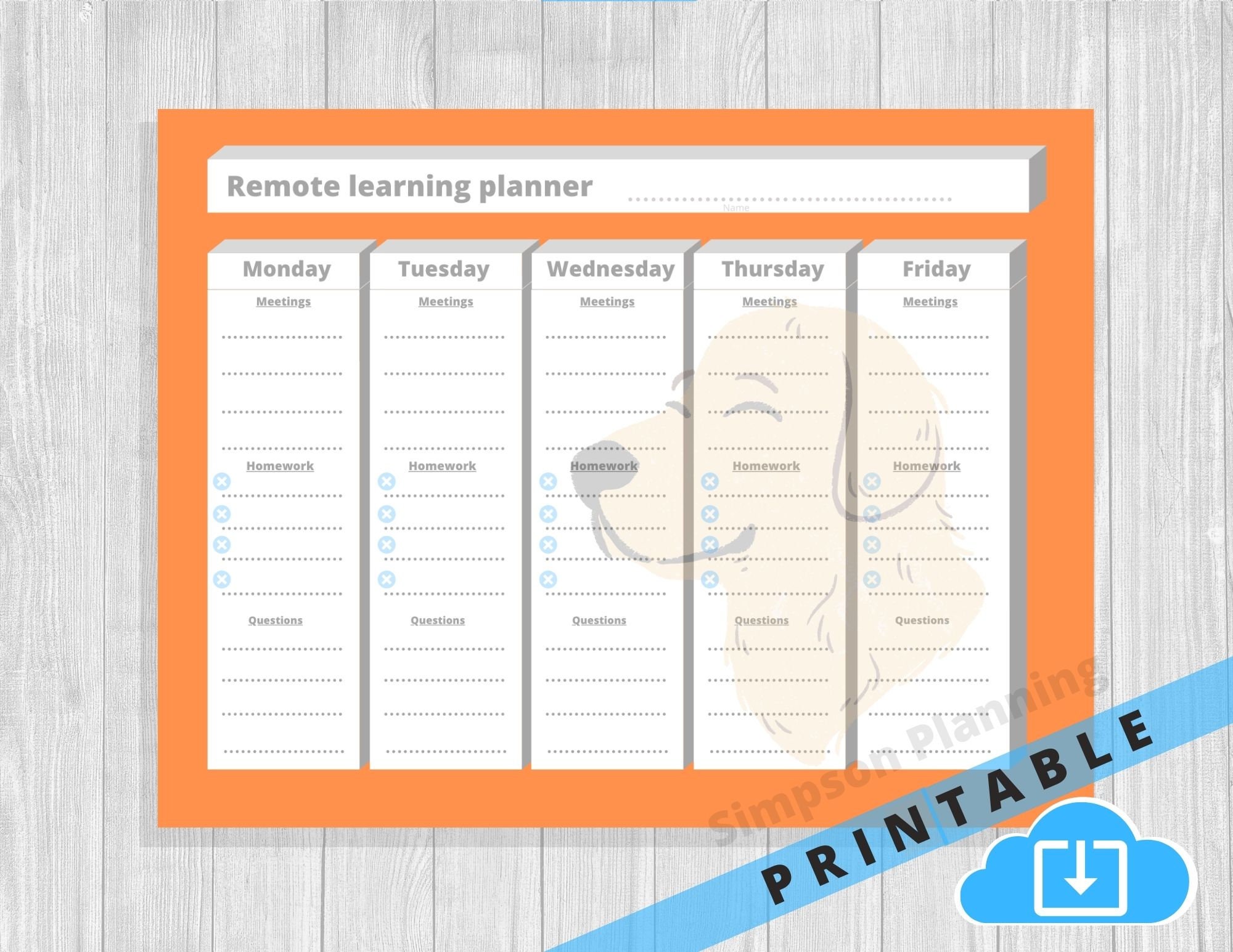Homeschool Weekly Planner Printable Elementary Weekly Schedule Online ...