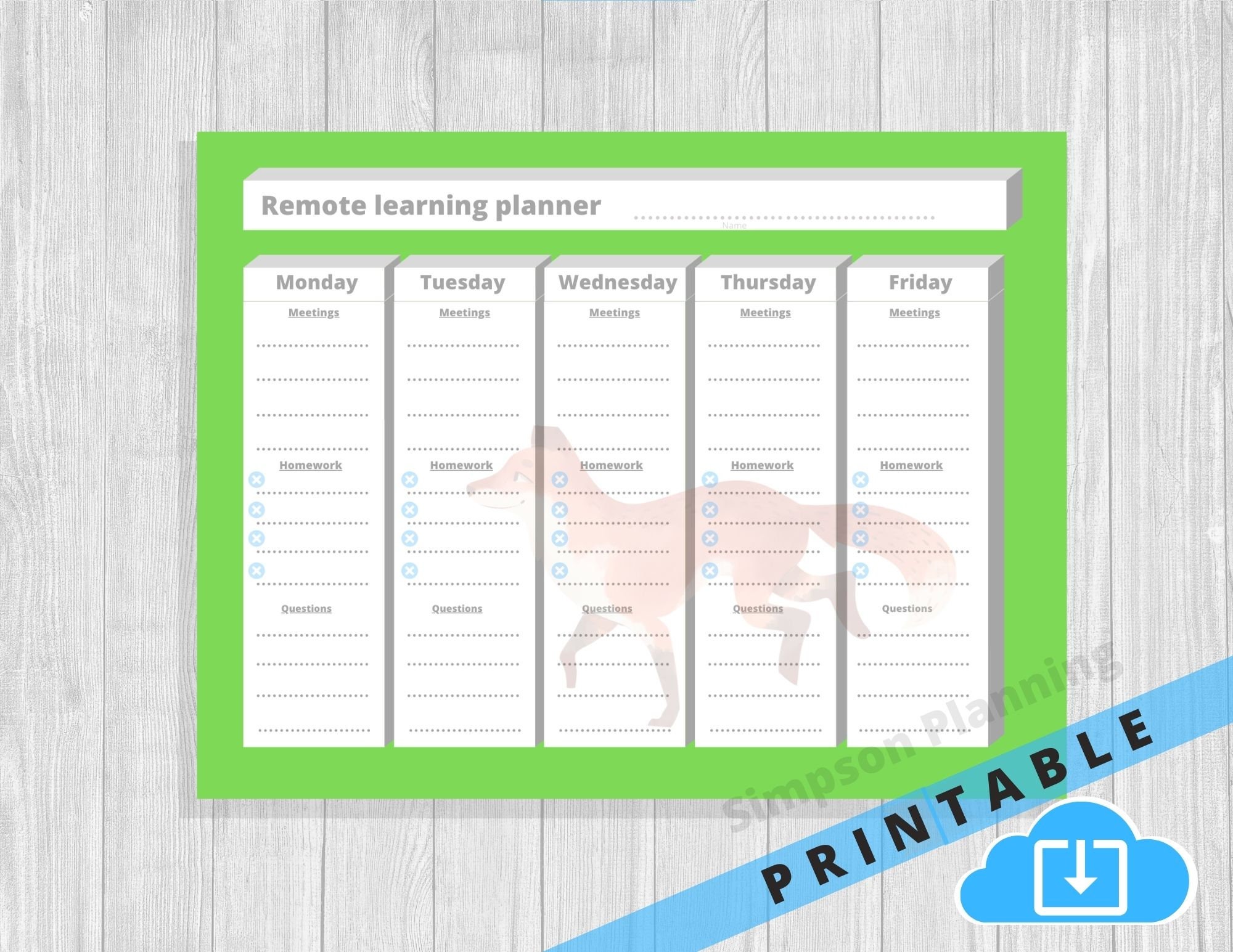 Homeschool Weekly Planner Printable Elementary Weekly Schedule Online ...