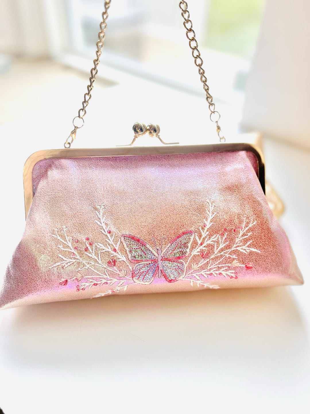 Pink Evening Bag, Gift for Her, Prom Bag, Embroidered Bag, Gift, Pink ...