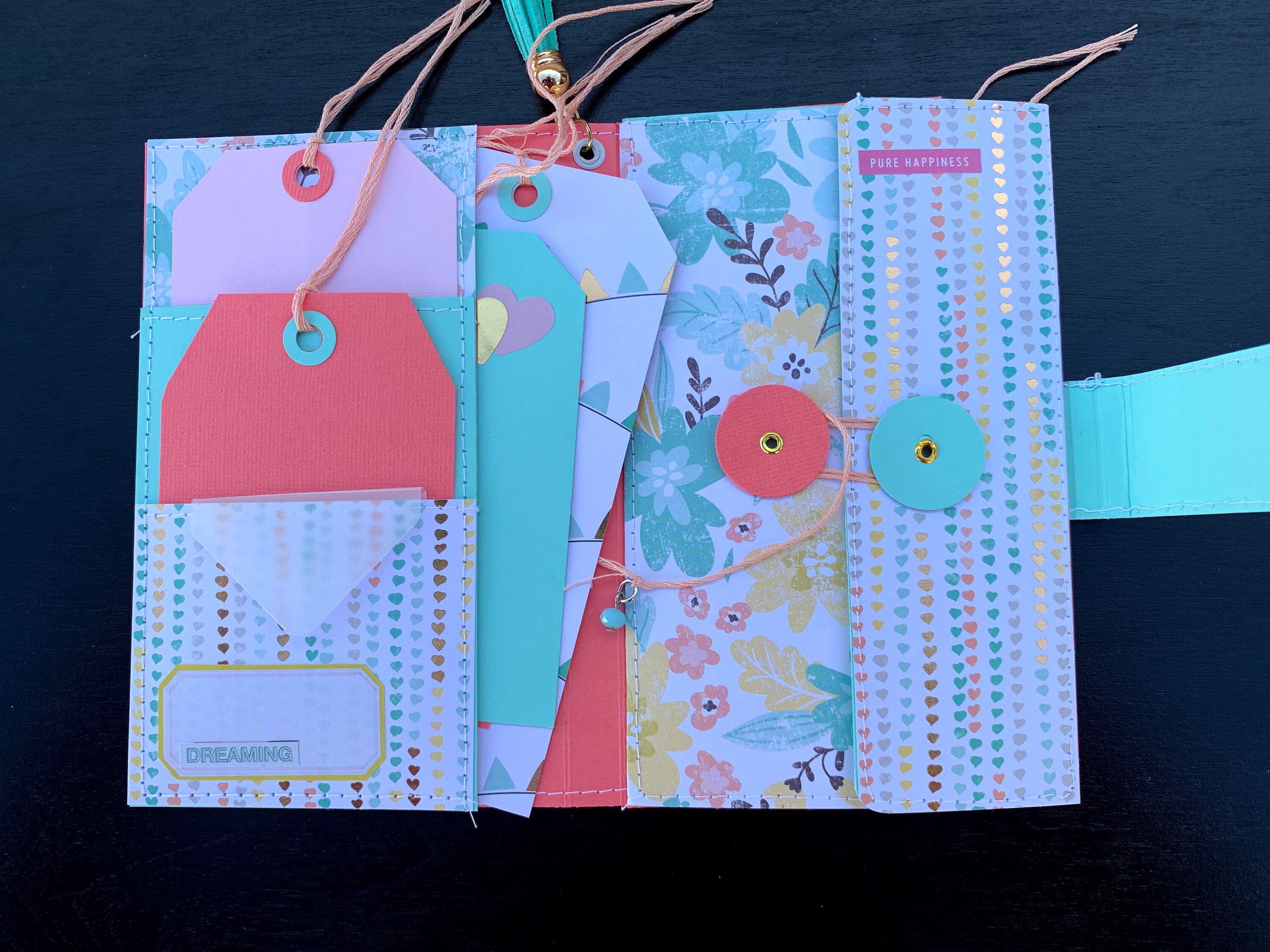 Picture Booklet Mini Book with Pockets and Tags Wallet Style | Etsy