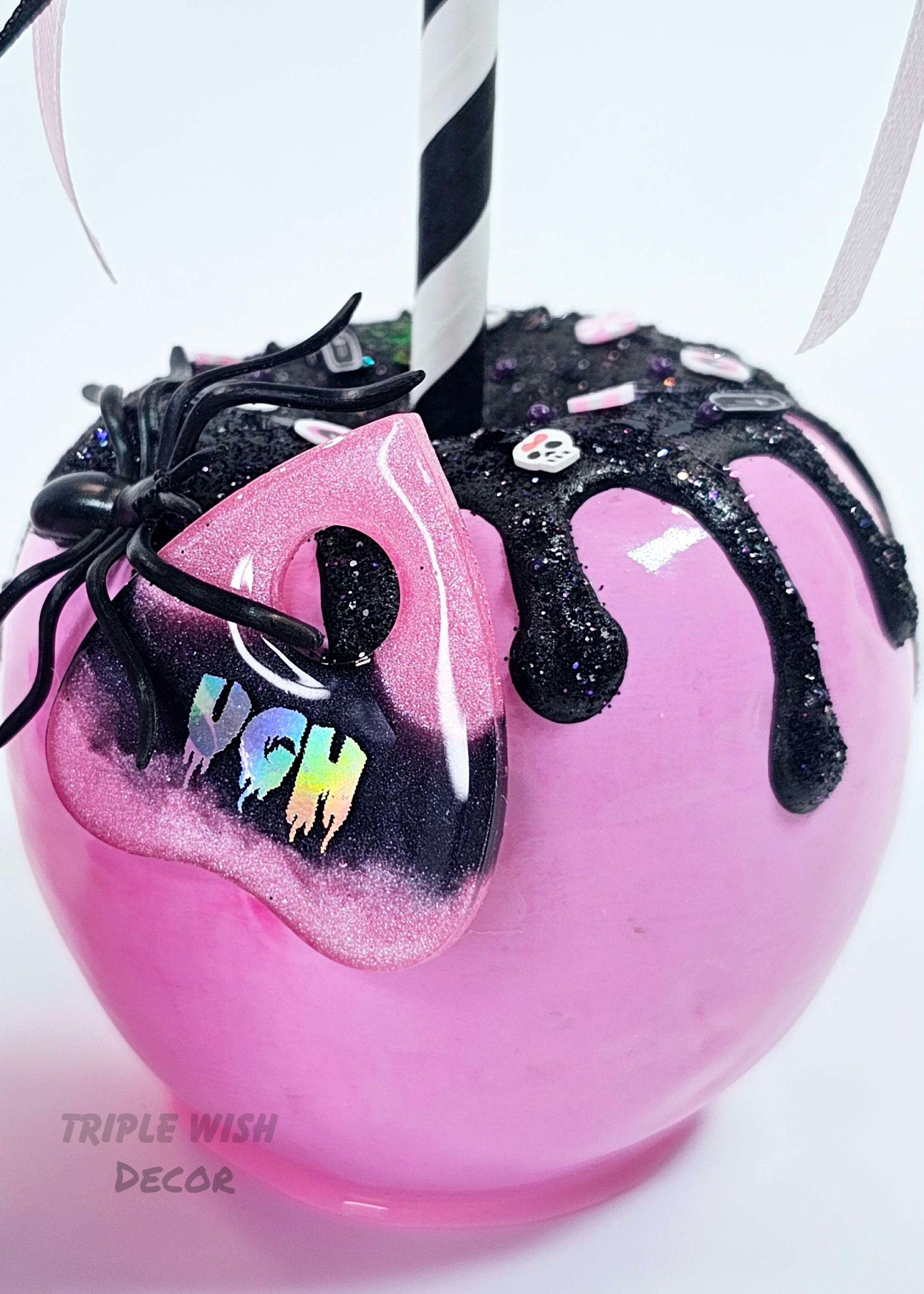 Pink Poison Candy Apples , Halloween Apple, Food Props, Faux Candy ...