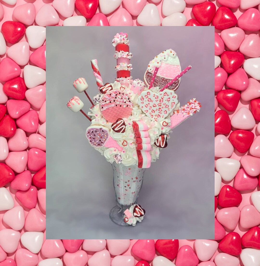 Fake Extreme Milkshake: Valentine's Day Centerpiece, Food Prop - Etsy