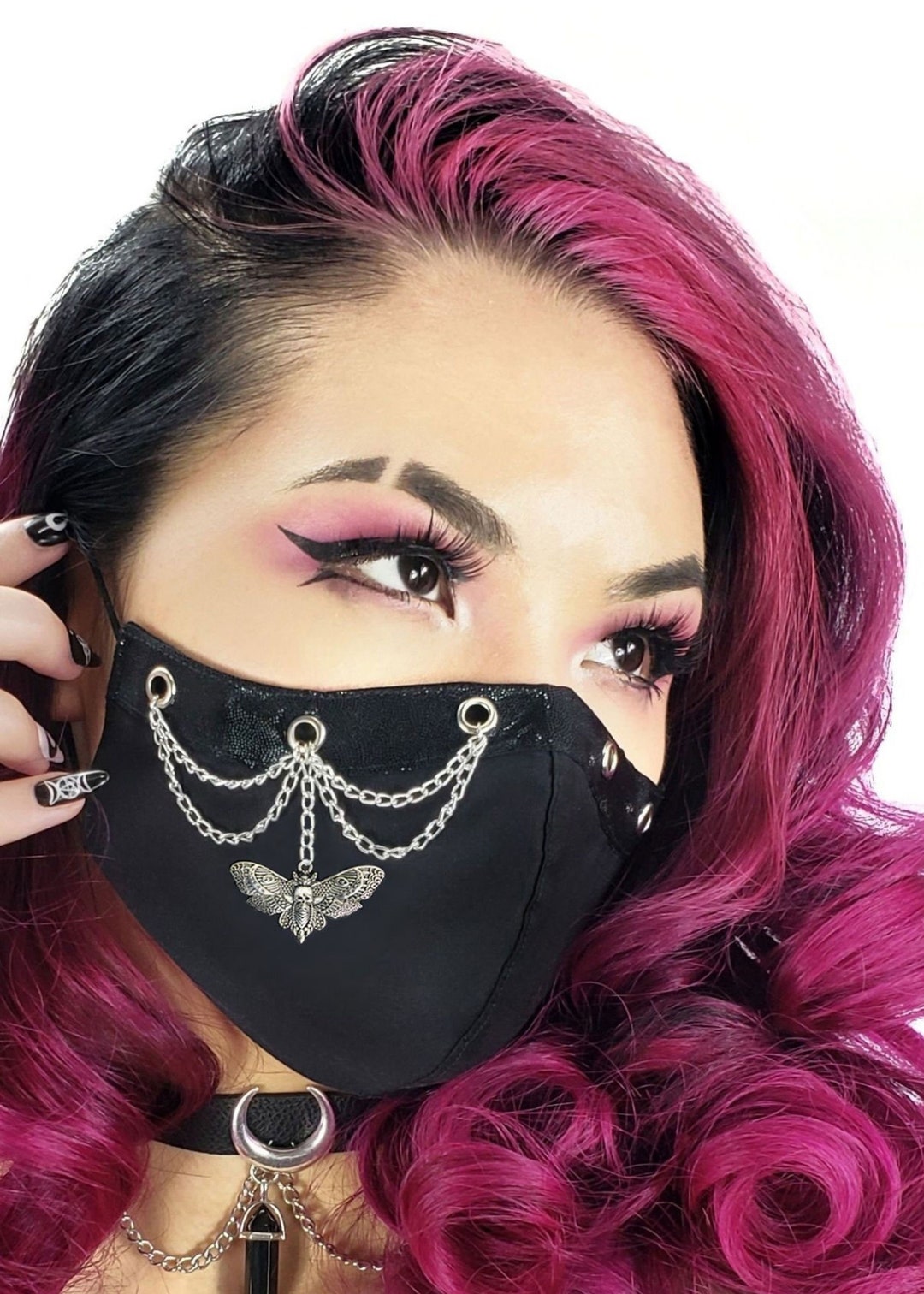 Death Head Moth Face Mask, Gothic Cosplay Mask, Witchy Vibes, Hawk Moth ...